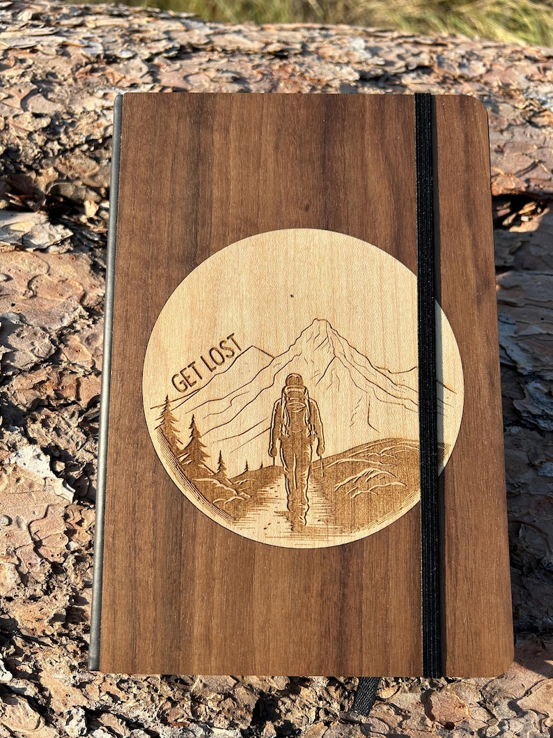 Personalized Wood Hiking Journal: Engraved Trail Log Book - Etsy
