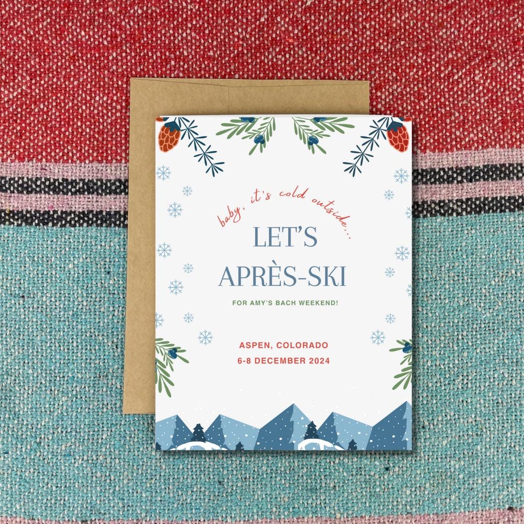 Apres Ski Bachelorette Party Itinerary, Editable Template for Apres Ski ...
