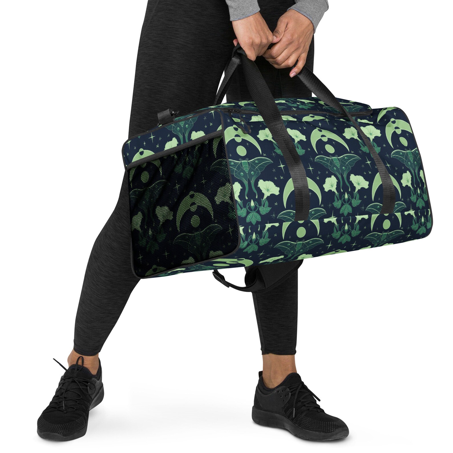 Lunar Moth, Moon Lilly, Celestial Stars and Eclipse Print Duffle Bag ...