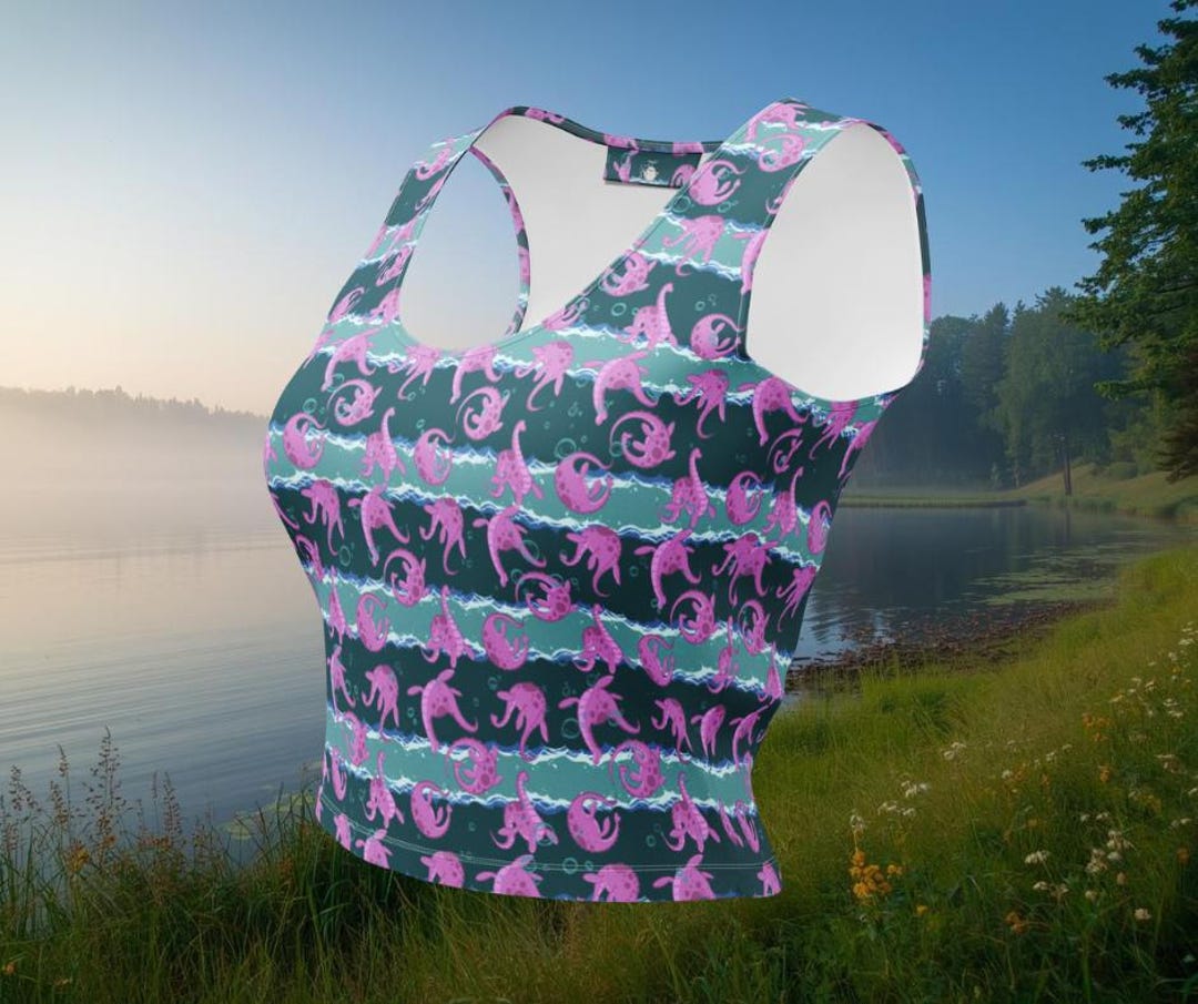 Loch Ness Monster Crop Tank Top: Recycled Fabric Cryptid Nessie Design ...