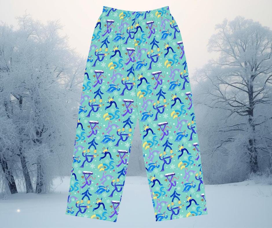 Abominable Snow Day Comfy Pajama Pants, Winter Cryptid Gift Yeti ...