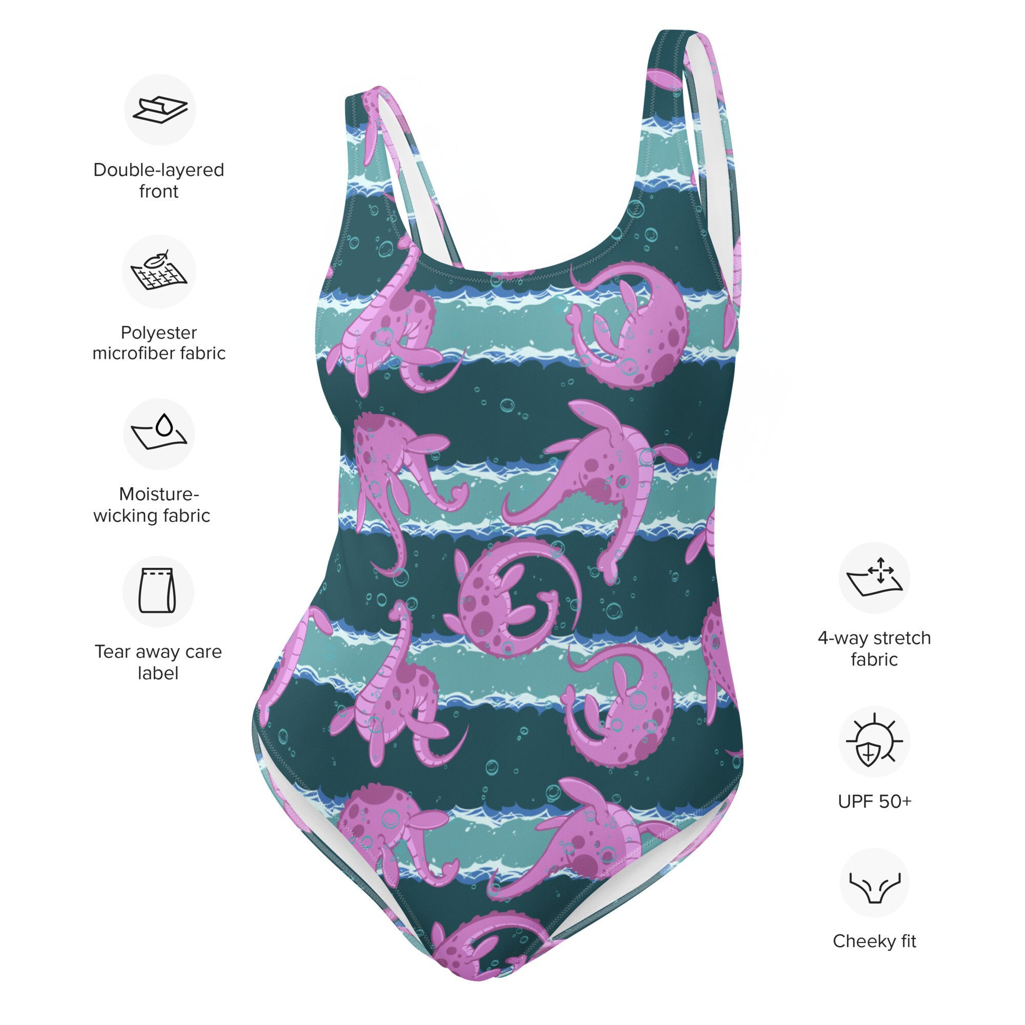 Loch Ness Monster One-piece Swimsuit, Nessie Swimsuit, Cryptid Swimwear ...