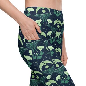 Celestial Eclipse, Lunar Moth Wear, Moon Lilly and Stars Leggings With ...
