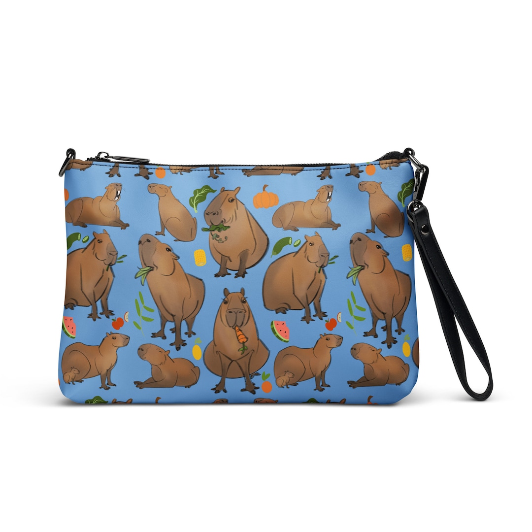 Cute Capybara Crossbody Bag, Hungry Capy Purse, Gift for Capybara Fans ...