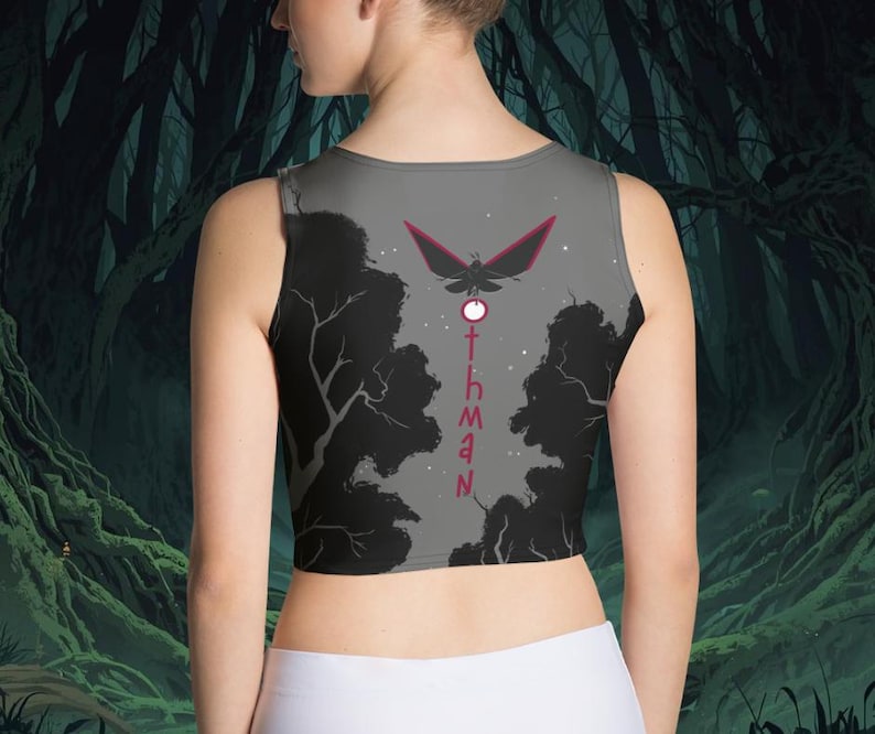 Mothman by Moonlight Body Hugging Tank Top: Comfy Cryptid Gift Crop Top ...