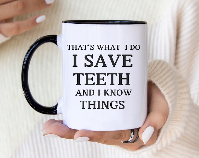 Funny Dentist Coffee Mug - Floss - Dental Joke - Dentistry Gifts ...