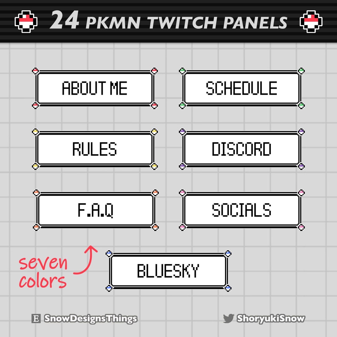 24x Retro Pokemon Twitch Panels | Youtube Panels | Stream Panels ...