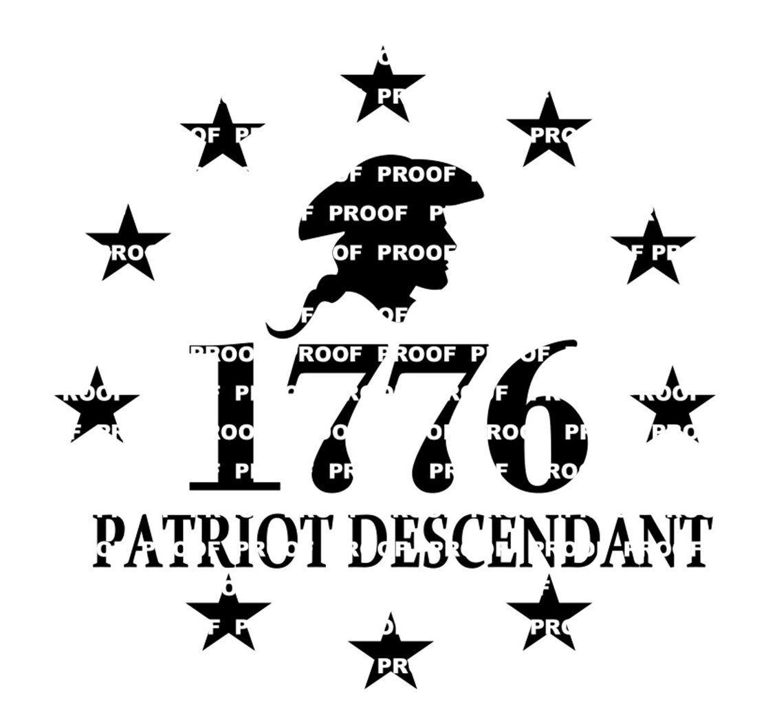 1776 Patriot Descendant Car Decal - Etsy