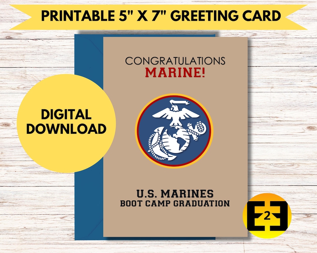 5x7 Card Marine Boot Camp Graduation DIGITAL DOWNLOAD - Etsy