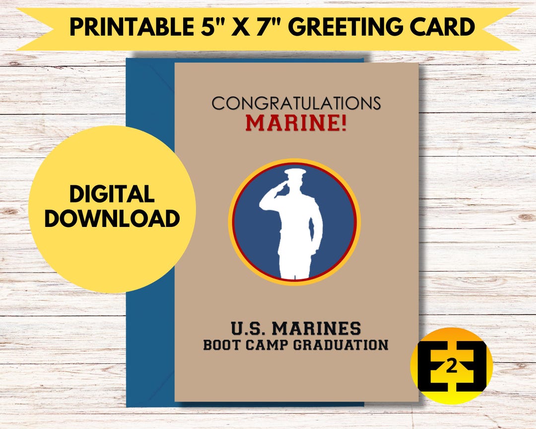 5x7 Card - Marine Boot Camp Graduation - DIGITAL DOWNLOAD - Etsy