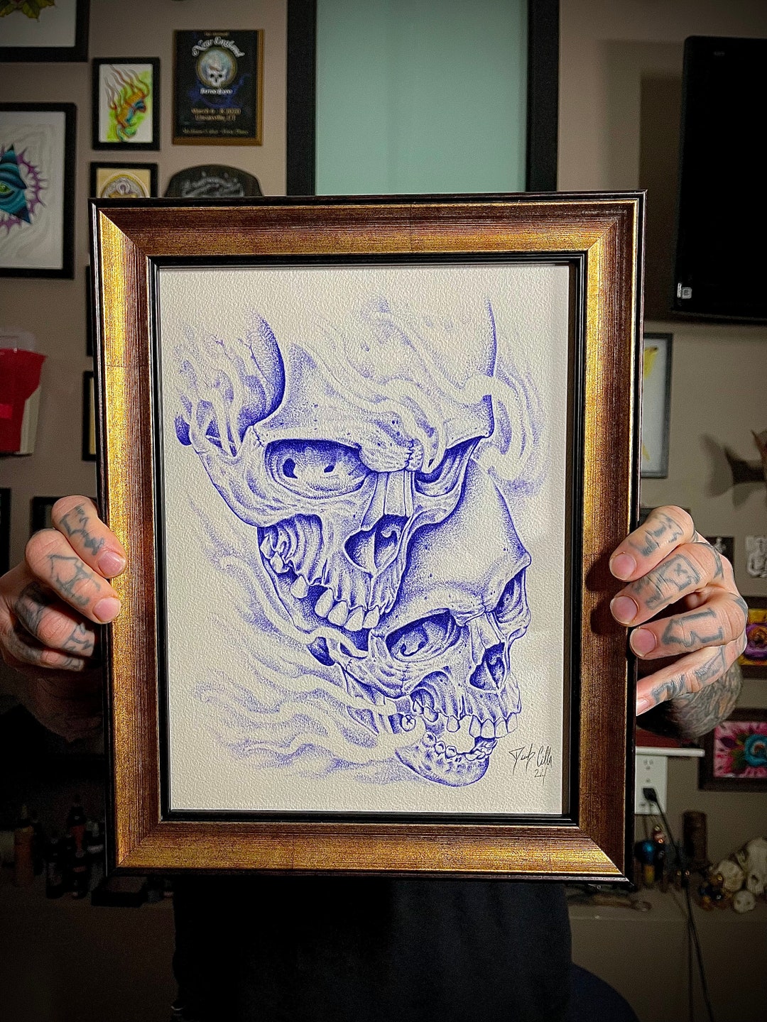 Stipple Skulls - Etsy