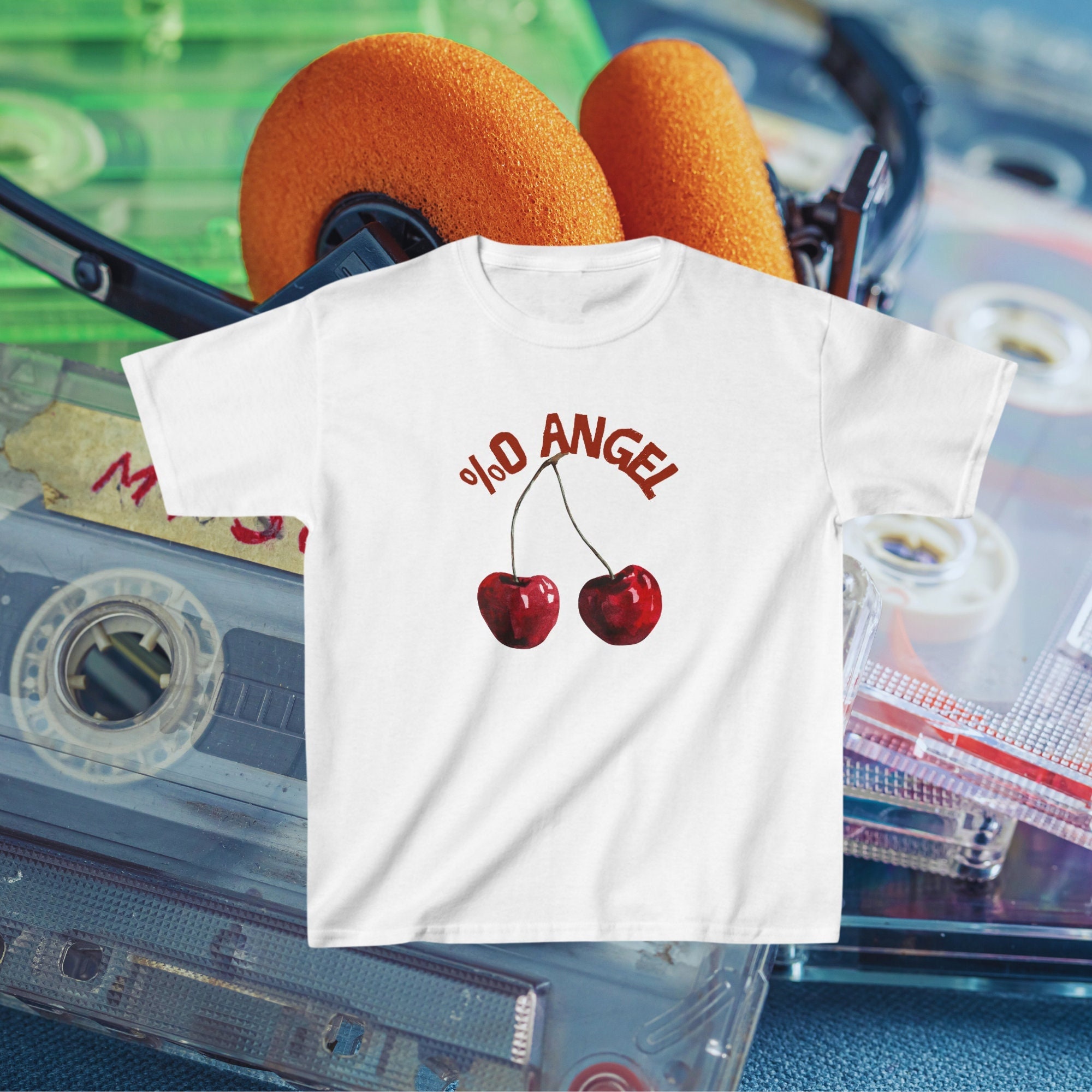 Cherry Baby Tees, Y2K Baby Tee, %0 Angel Cherry Baby Tee Cherry Baby Tees, Y2K Baby Tee, %0 Angel Cherry Baby Tee