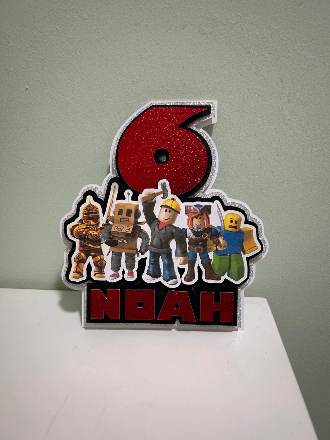 ROBLOX Inspired Topper- Any Age , Any Colours , Any Theme Possible ...