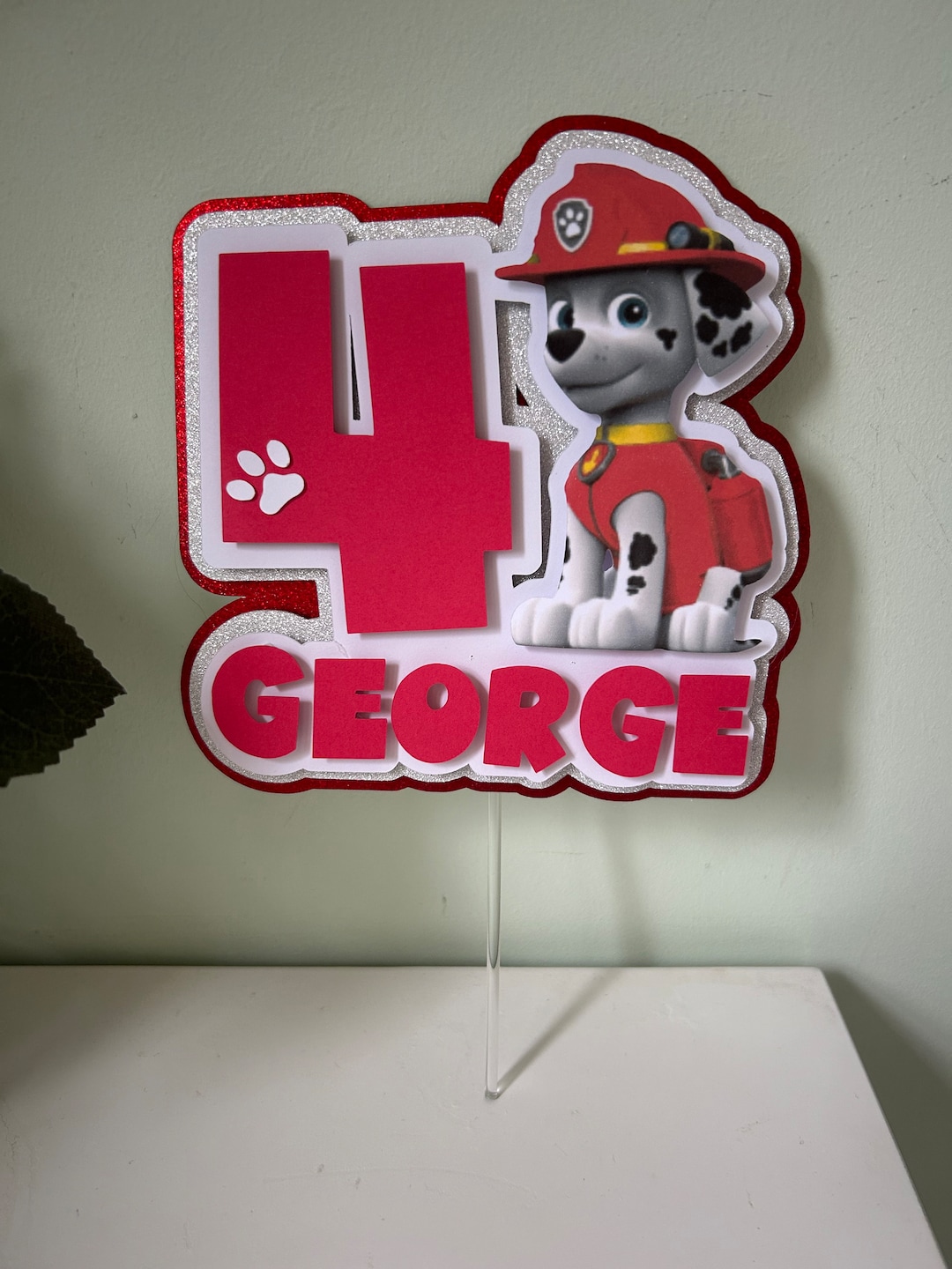 Red Paw Patrol Marshall Cake Topper , Many Other Characters Available ...