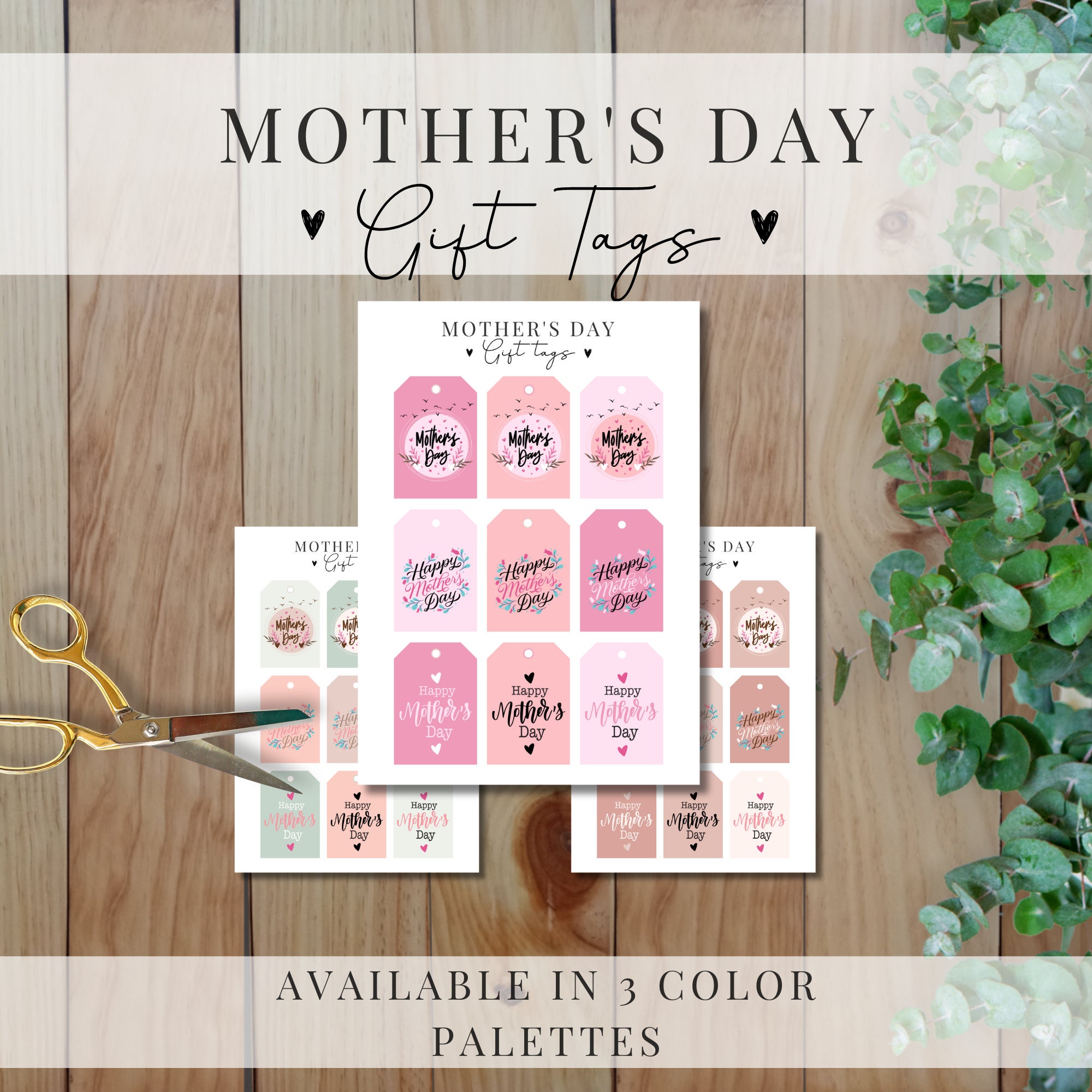 Mother's Day Gift Tag Pink, Printable Gift Tag, Mother's Day Printable ...
