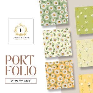 Daisy Seamless Digital Paper Pattern Multicolor Daisy Floral Pattern ...