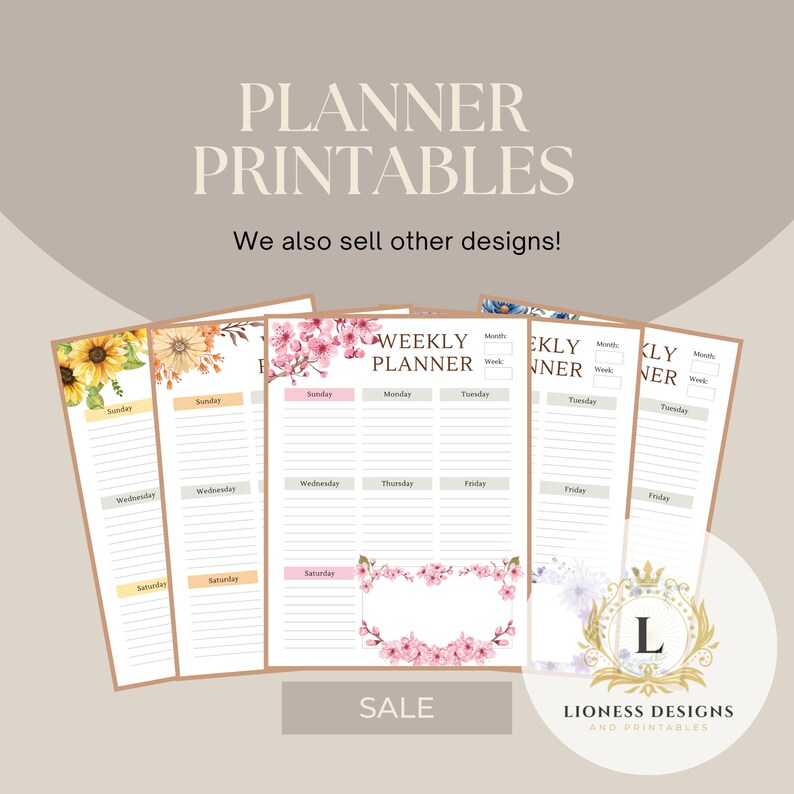 Cherry Blossom Weekly Planner Printable - Etsy