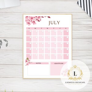 Cherry Blossom Monthly Planner Printable - Etsy