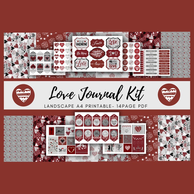 Red Valentine Journal Kit - Etsy