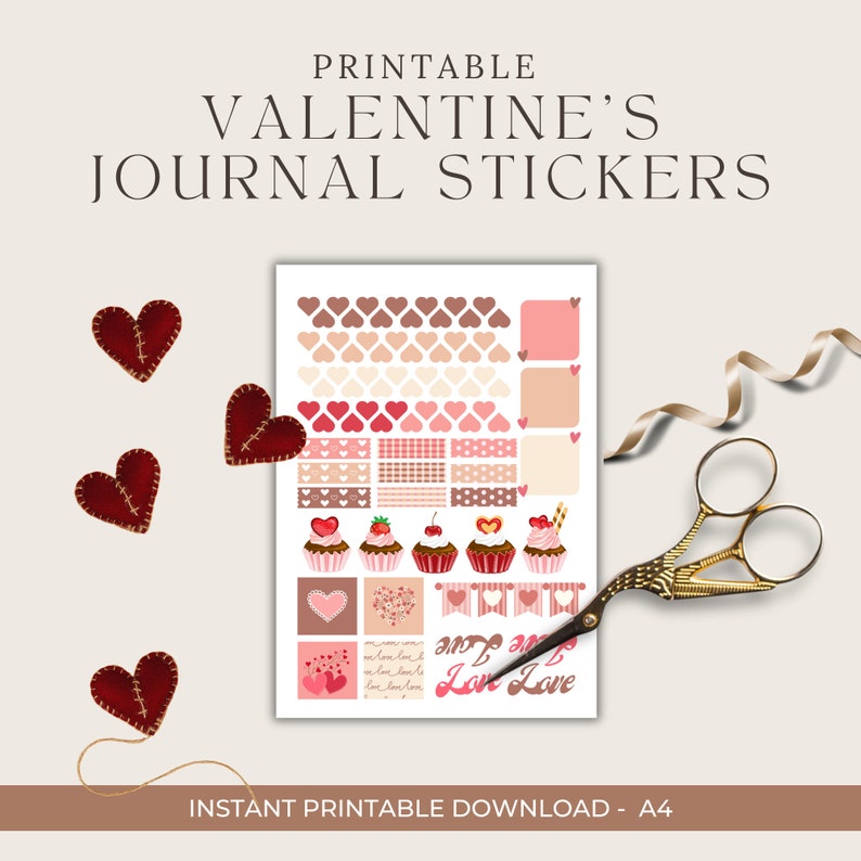 Valentine's Journal Stickers - Etsy