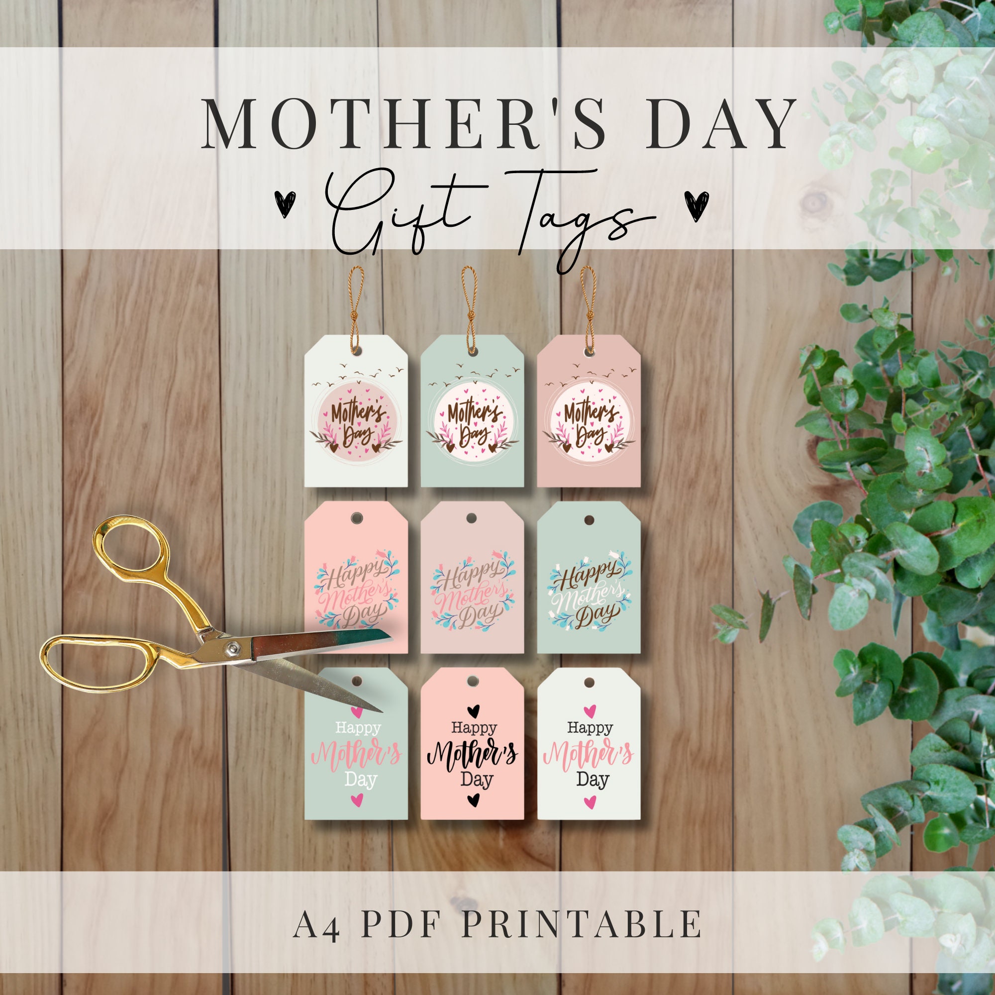 Mother's Day Gift Tag Mint, Printable Gift Tag, Mother's Day Printable ...