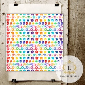 Pride Month Seamless Digital Paper Pattern - Rainbow Colored LGBTQ+ ...