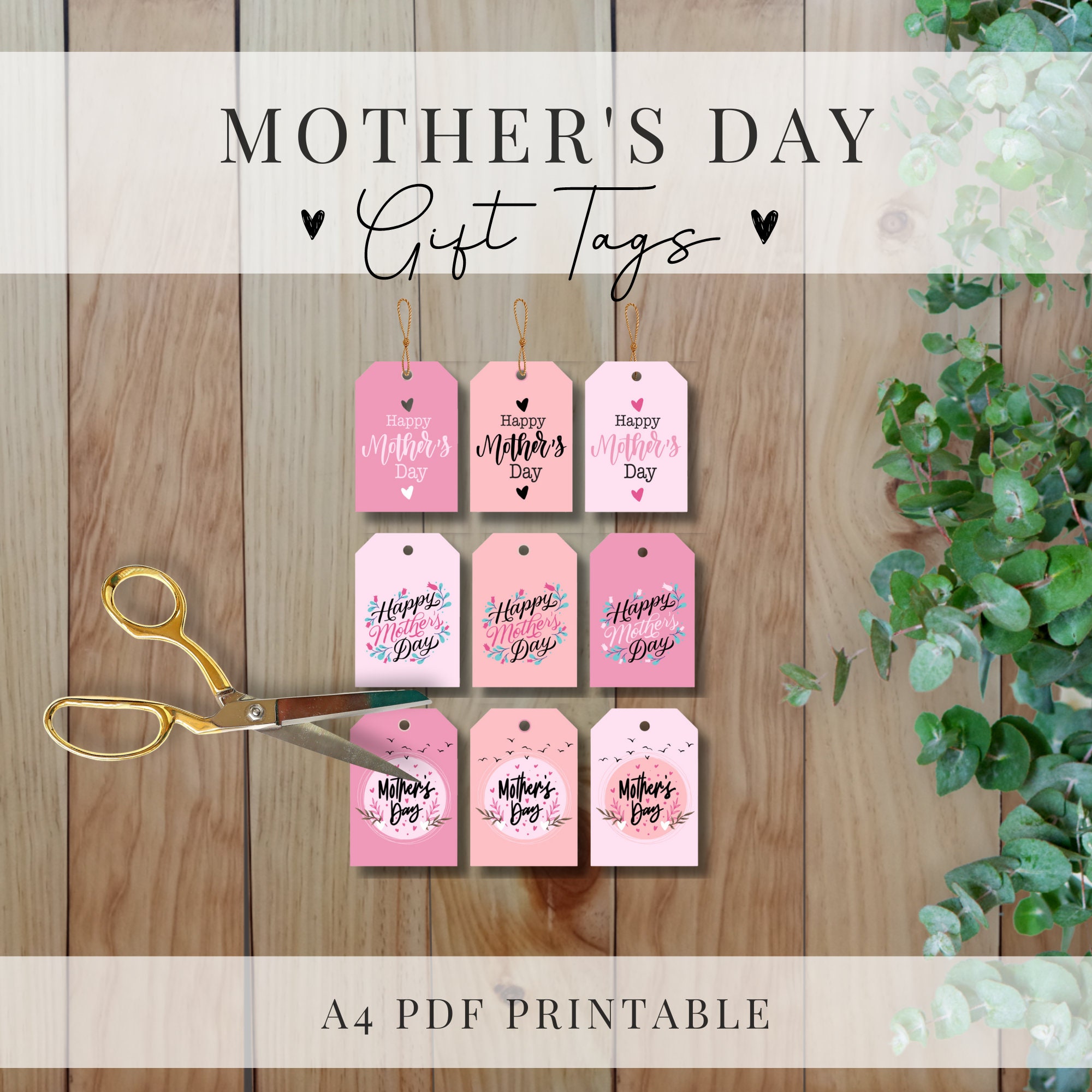 Mother's Day Gift Tag Pink, Printable Gift Tag, Mother's Day Printable ...