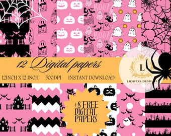 20 Seamless Halloween Themed Digital Papers, Seamless Commercial Use ...
