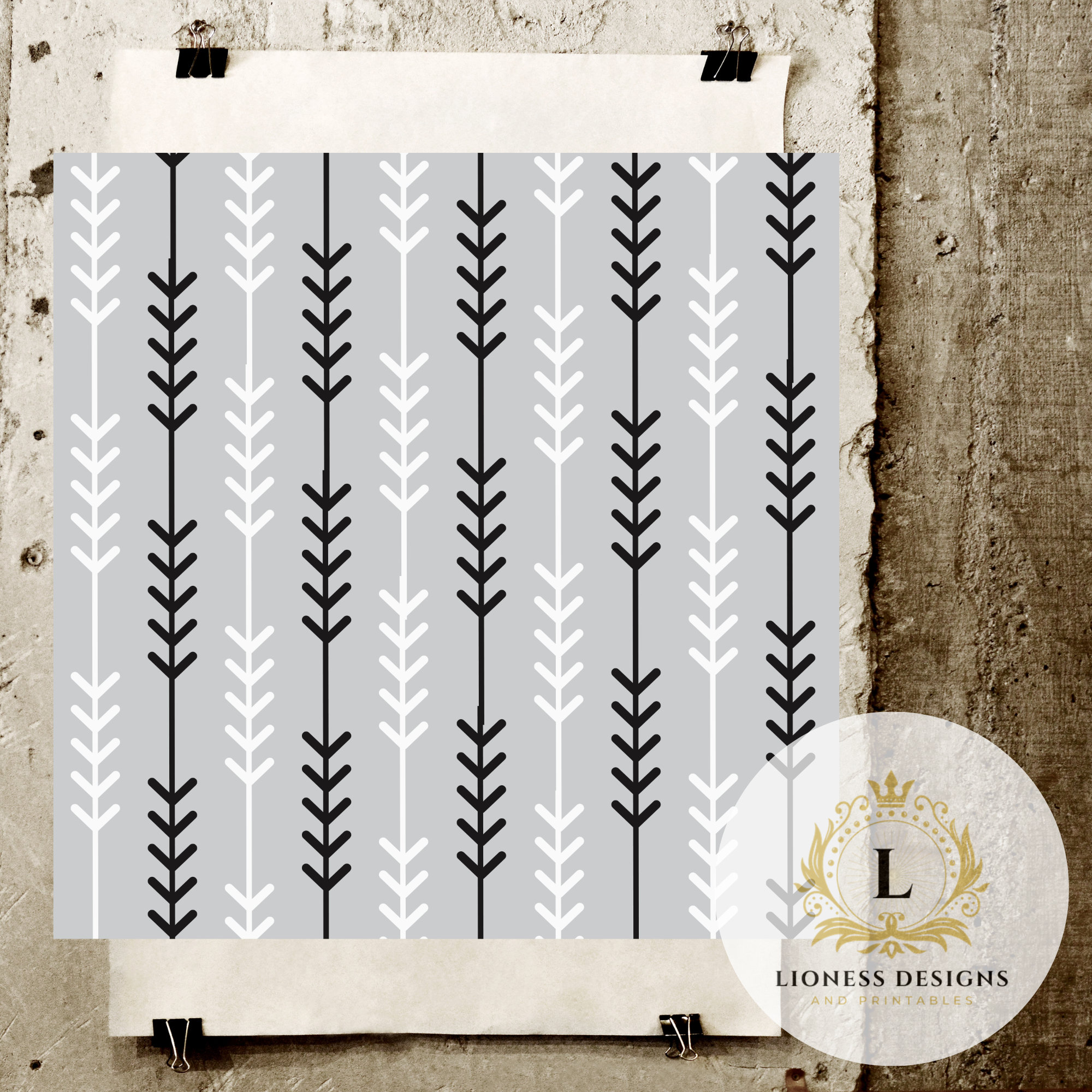 Arrow Black, Grey and White Digital Paper Pattern Arrow Pattern for ...