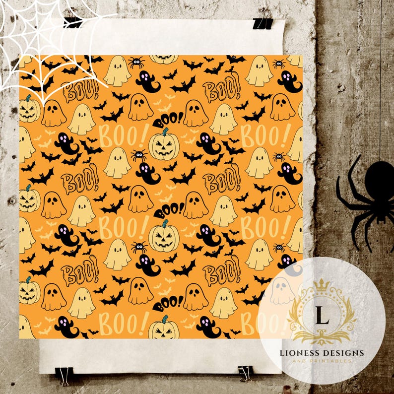 20 Seamless Halloween Themed Digital Papers, Seamless Commercial Use ...