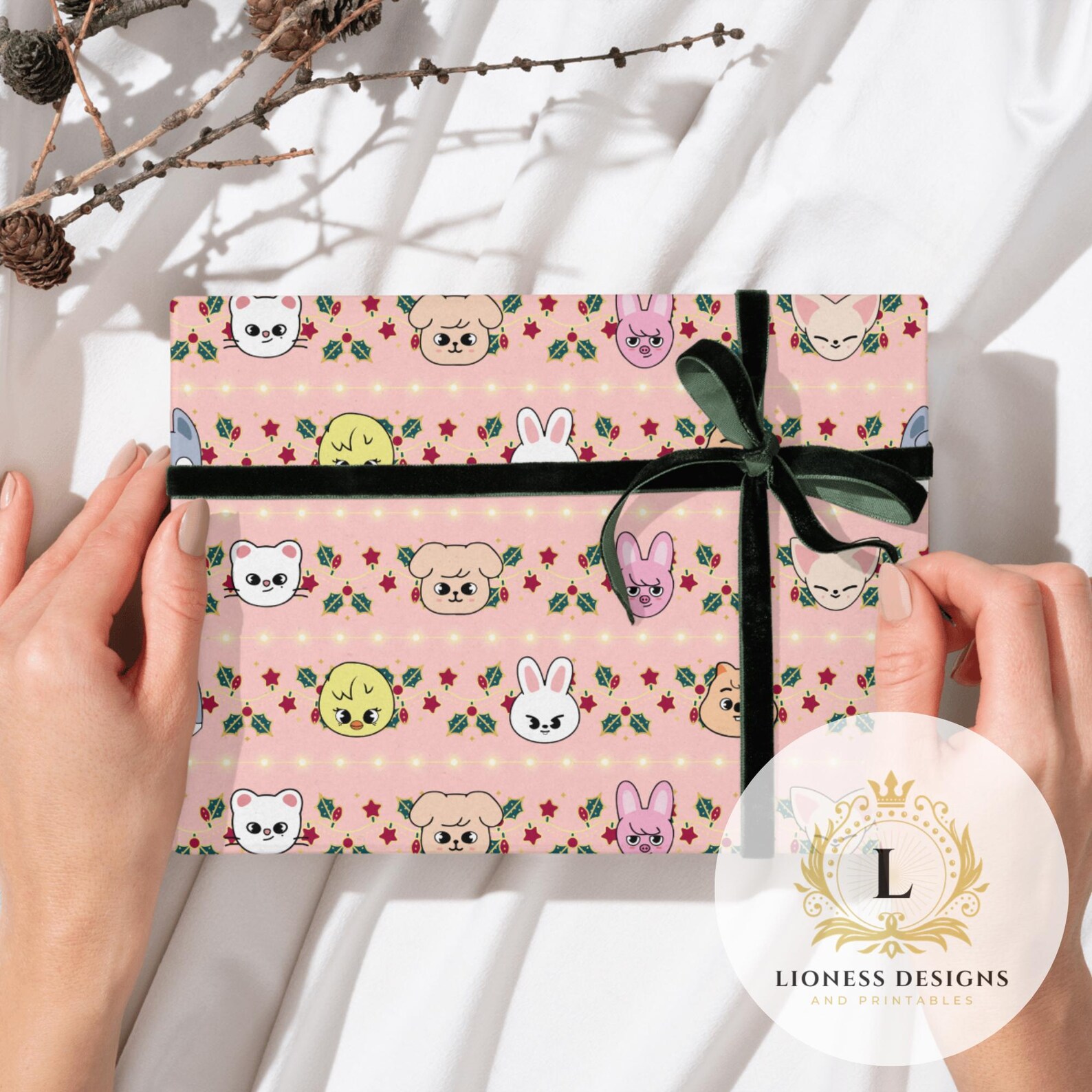 Straykids Skzoo Characters Christmas Seamless Patterns: Scrapbooking ...