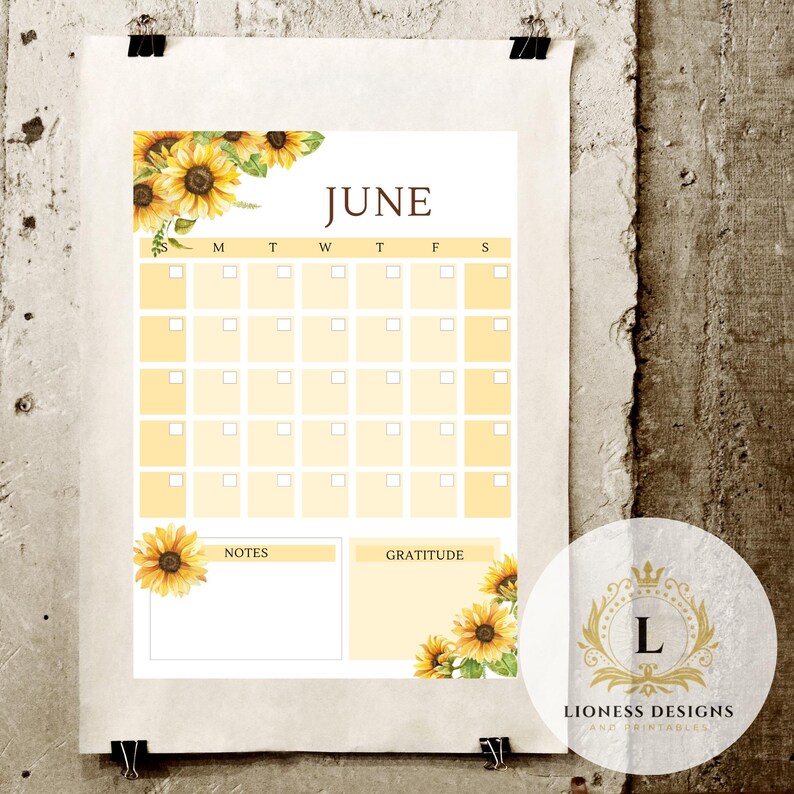 Sunflower Full Yearly Planner Printable - Etsy