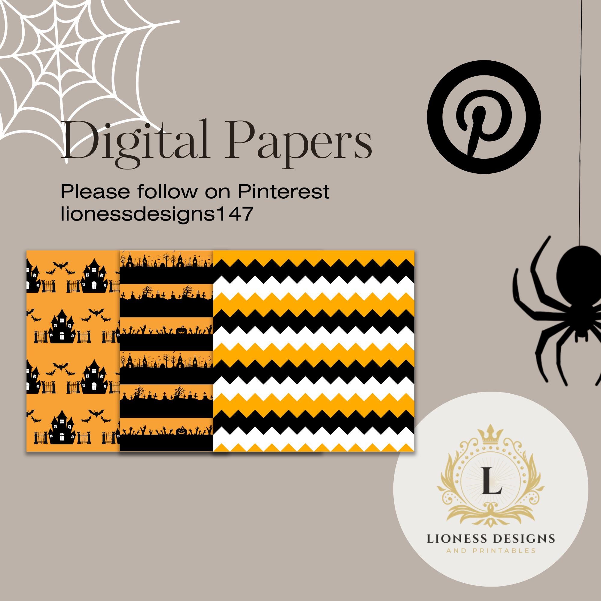 20 Seamless Halloween Themed Digital Papers, Seamless Commercial Use ...