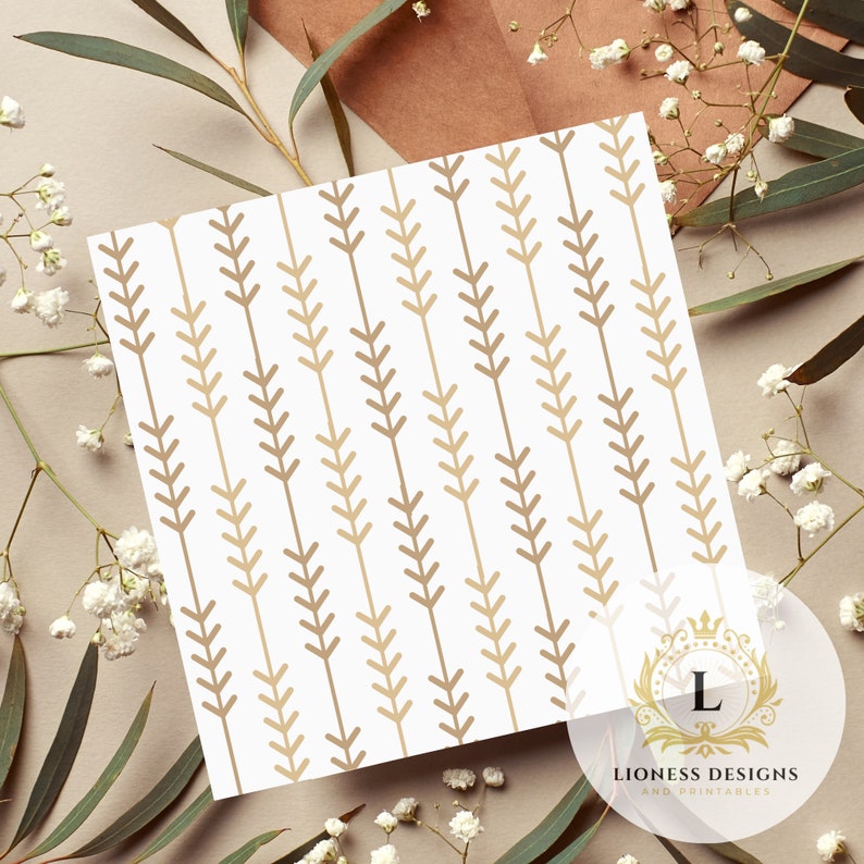 Arrow Neutral Digital Paper Pattern Arrow Pattern for Personal and ...