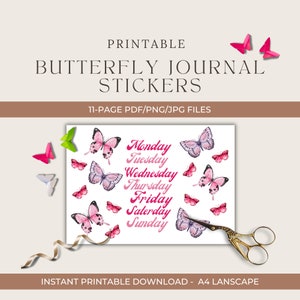 Butterfly Journal Stickers - Pink - Etsy