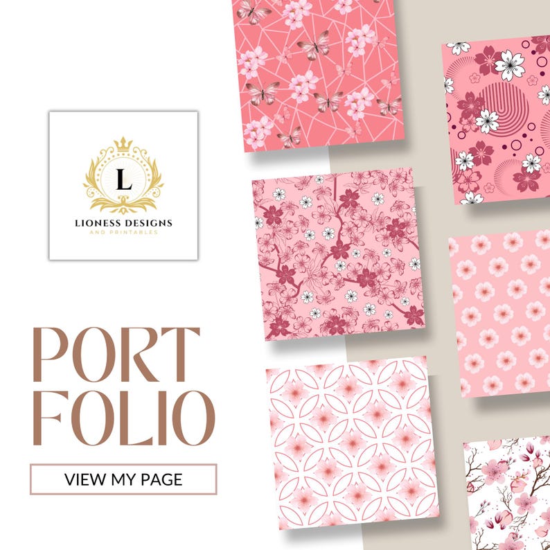 Pink Cherry Blossom Seamless Digital Paper Pattern - Sakura Floral ...