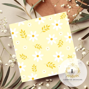 Yellow Daisy Seamless Digital Paper Pattern - Daisy Floral Pattern for ...