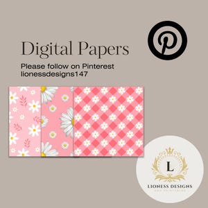 Pink Daisy Seamless Digital Paper Pattern - Daisy Floral Pattern for ...