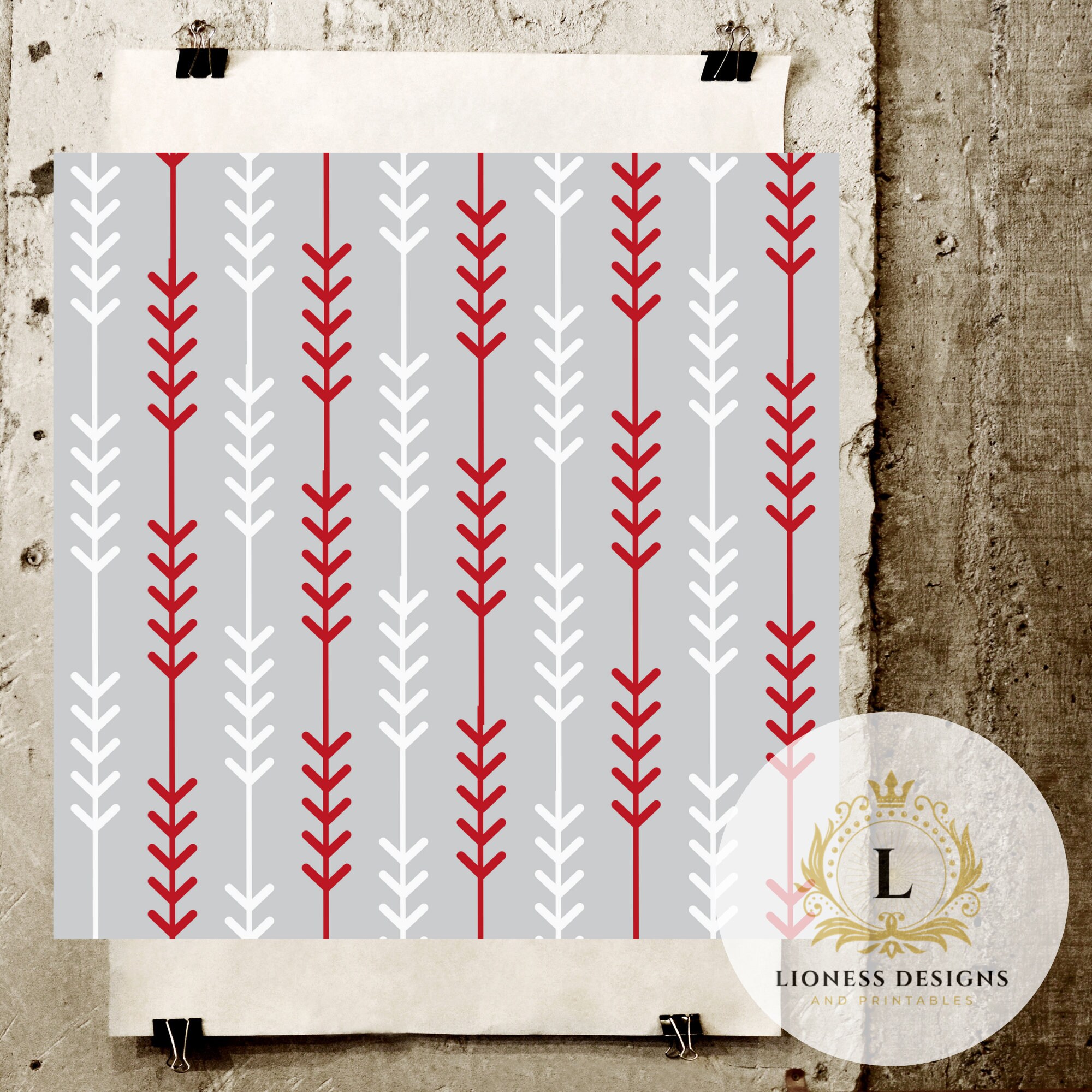Arrow Red and Grey Digital Paper Pattern Arrow Pattern for Personal and ...
