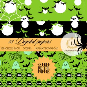 20 Seamless Halloween Themed Digital Papers, Seamless Commercial Use ...