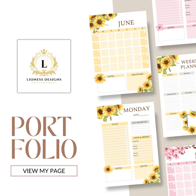 Sunflower Daily Planner Printable - Etsy