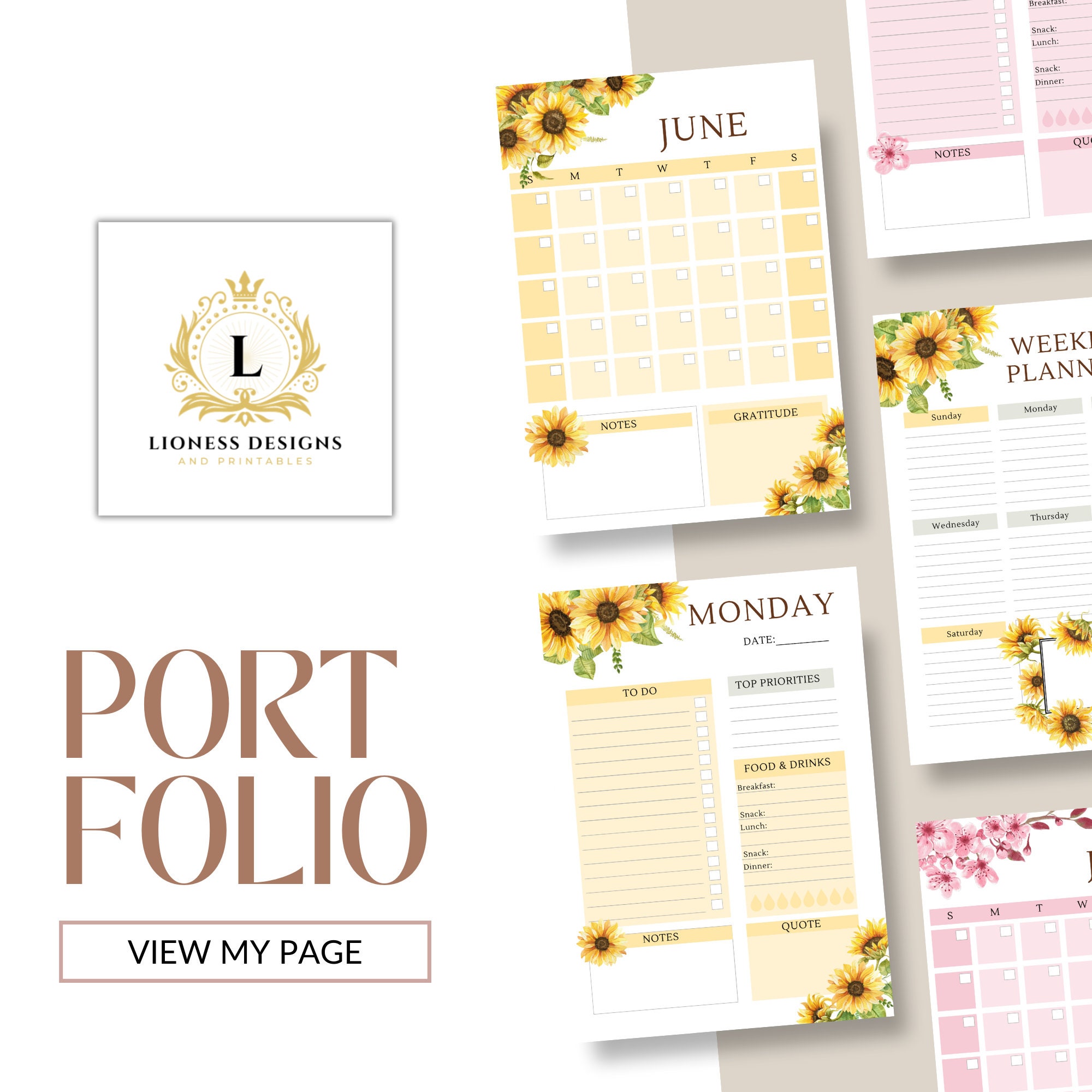 Sunflower Daily Planner Printable - Etsy