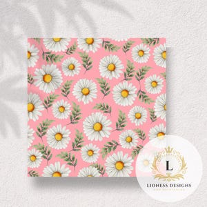 Pink Daisy Seamless Digital Paper Pattern - Daisy Floral Pattern for ...