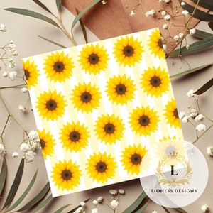 Sunflower Digital Paper Pattern - Sunflower Pattern for Personal and ...