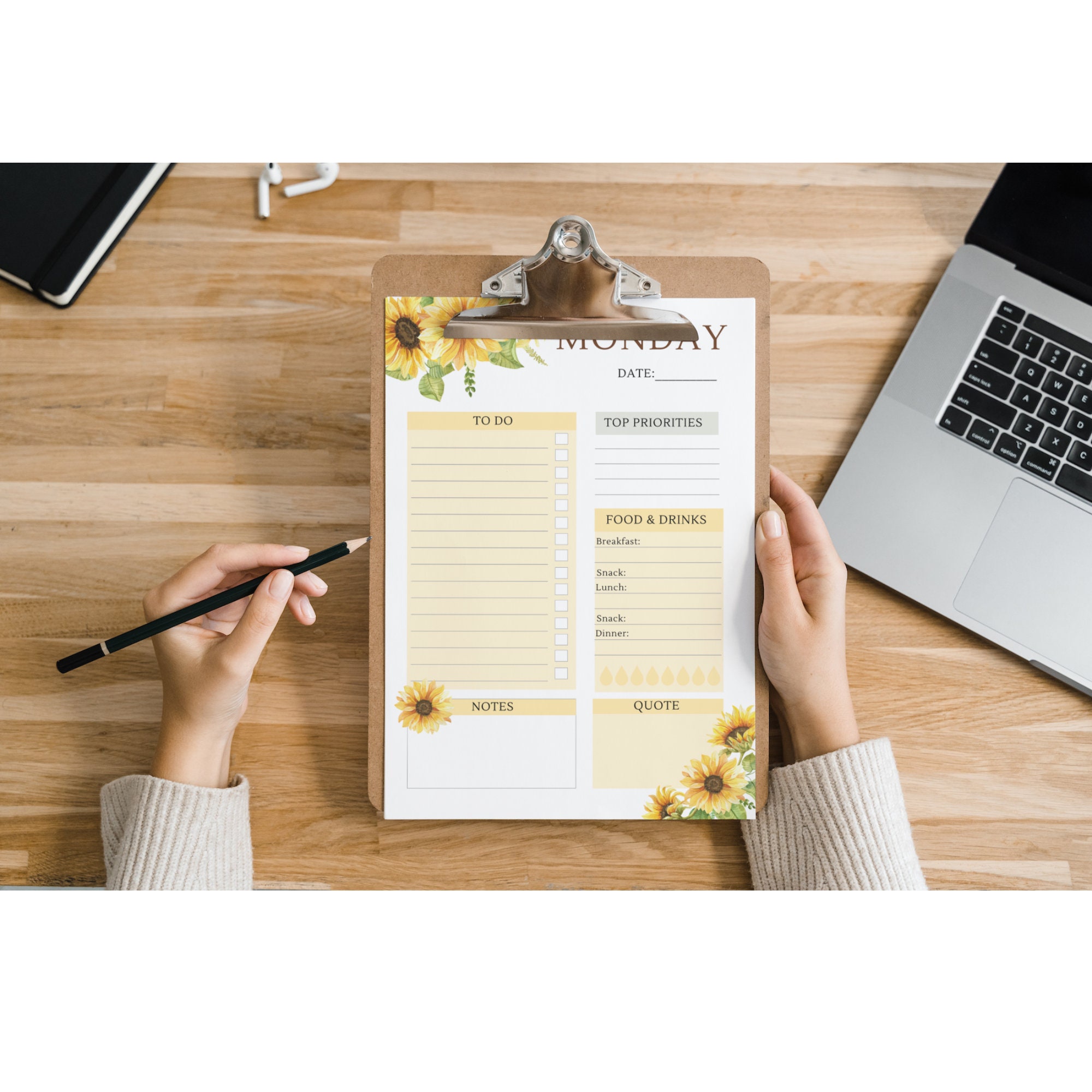 Sunflower Full Yearly Planner Printable - Etsy