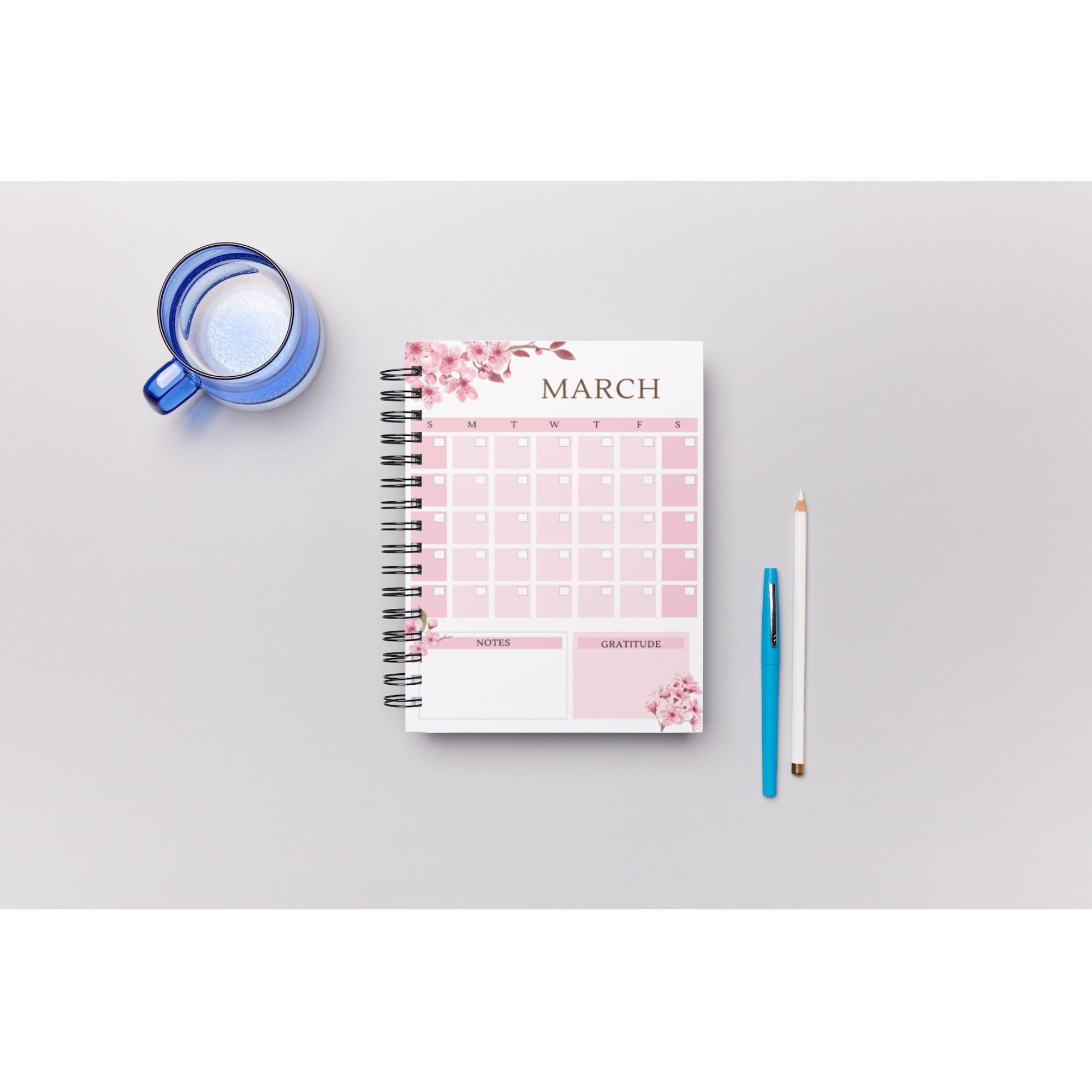 Cherry Blossom Monthly Planner Printable - Etsy
