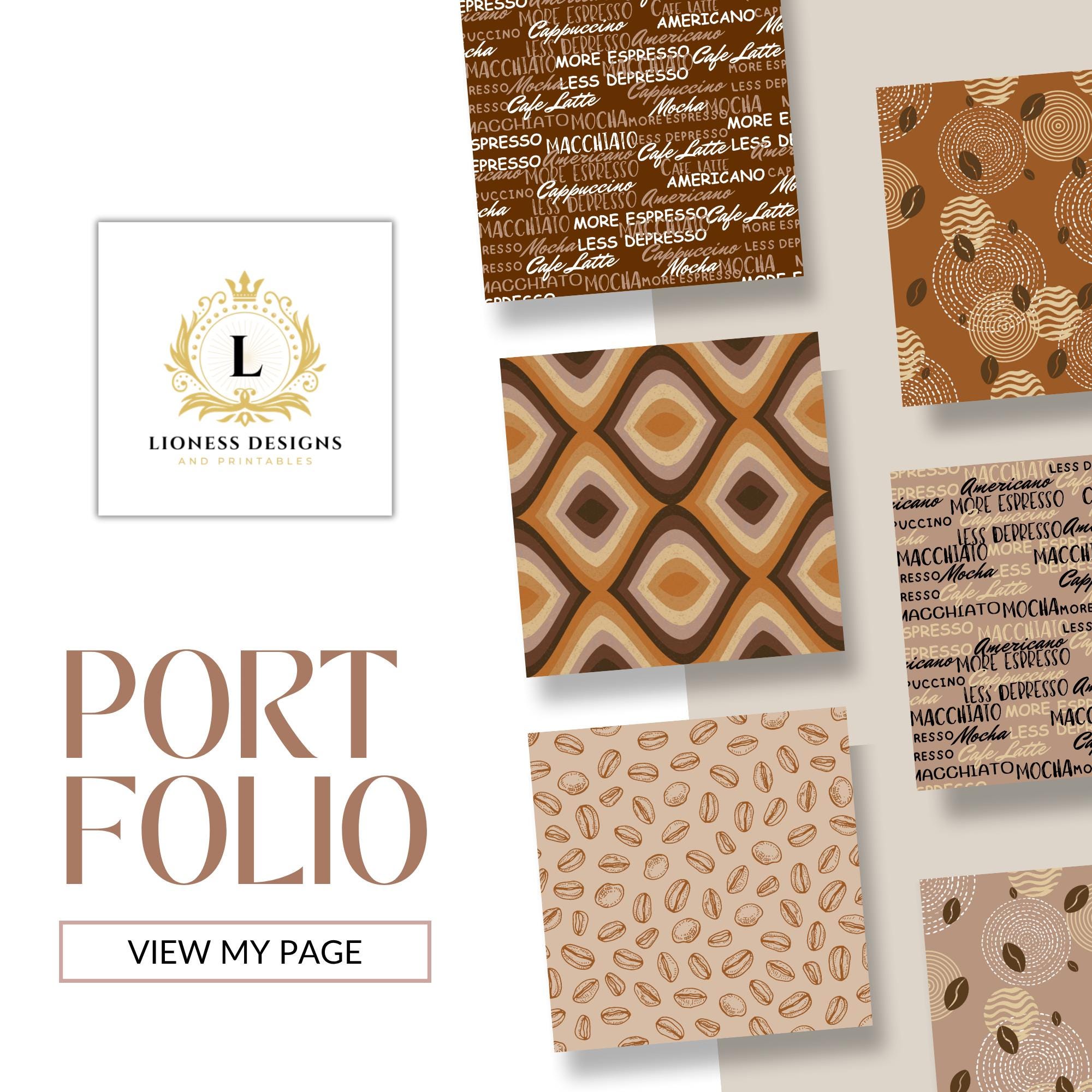 Coffee Seamless Digital Paper, Coffee Scrapbook Paper, Coffee Lover ...