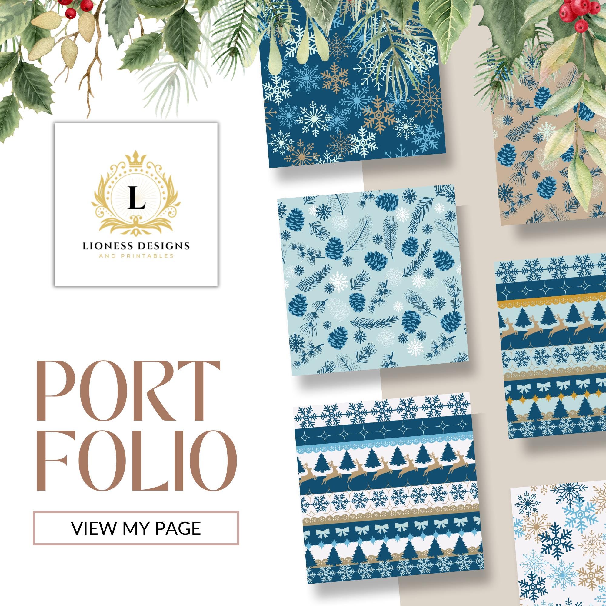 Snowy Christmas Digital Paper: Seamless Holiday Patterns (PNG & JPG) - Etsy