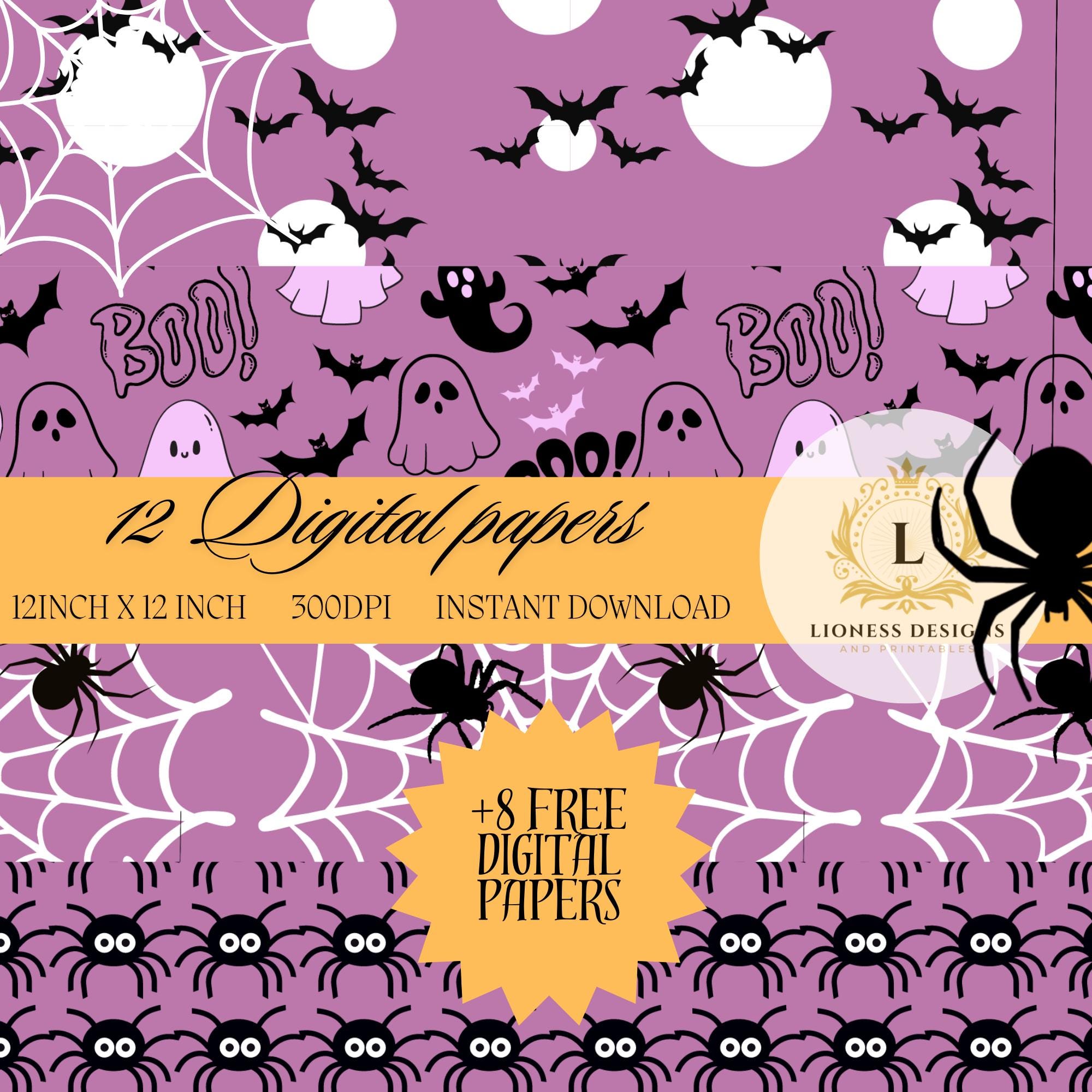 20 Seamless Halloween Themed Digital Papers, Seamless Commercial Use ...