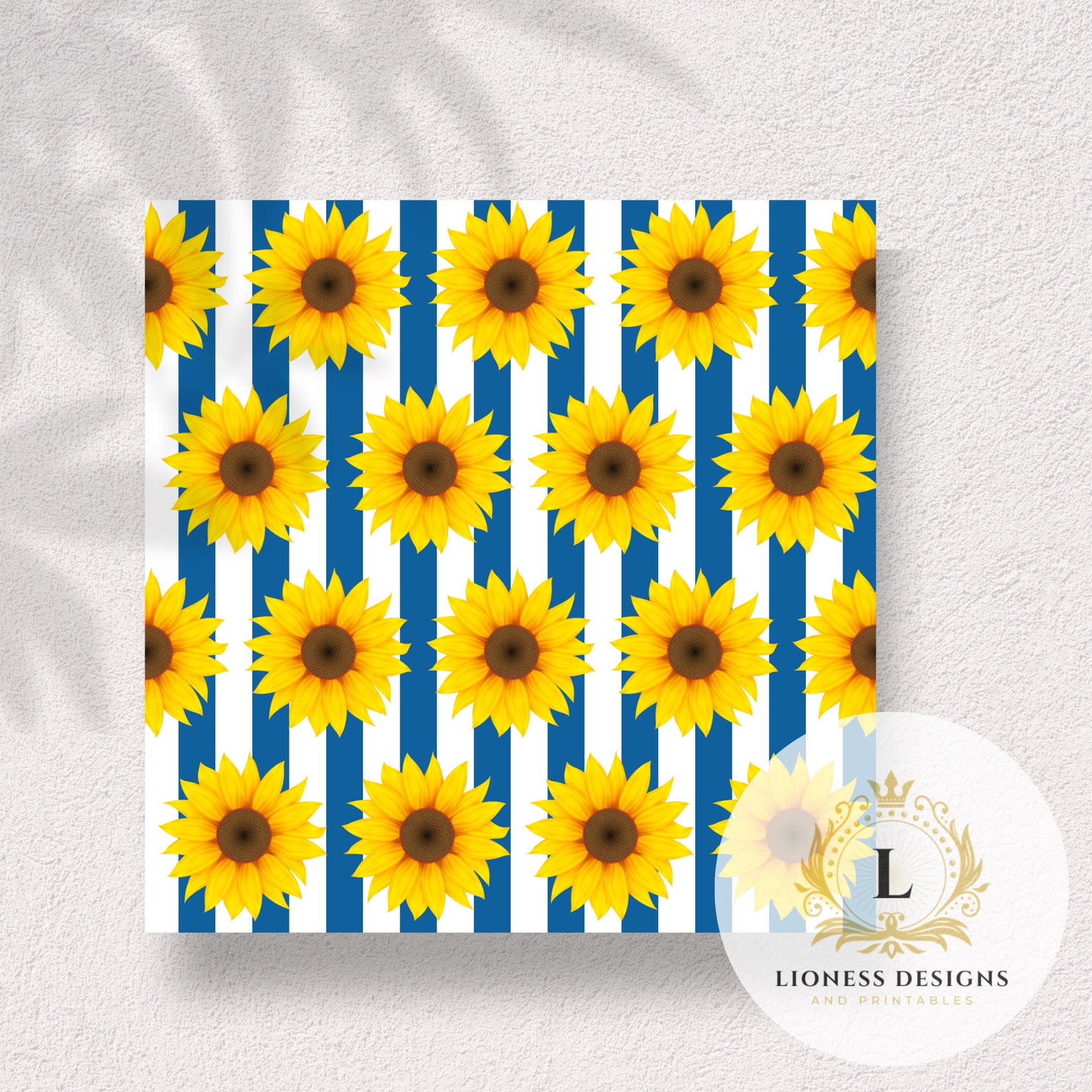 Sunflower Digital Paper: Printable Scrapbooking Pattern (digital ...